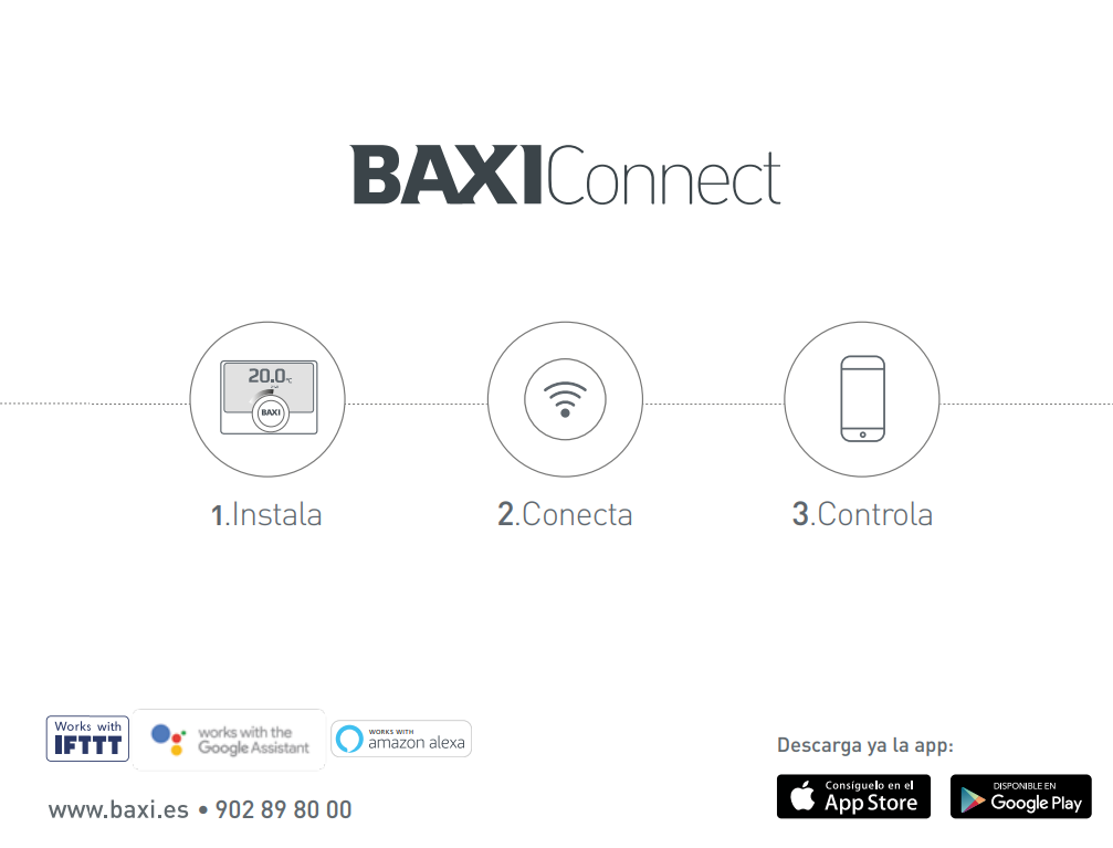 Termostato Ambiente Modulante Wi-Fi Cableado BAXI CONNECT TXM al mejor precio!!!
